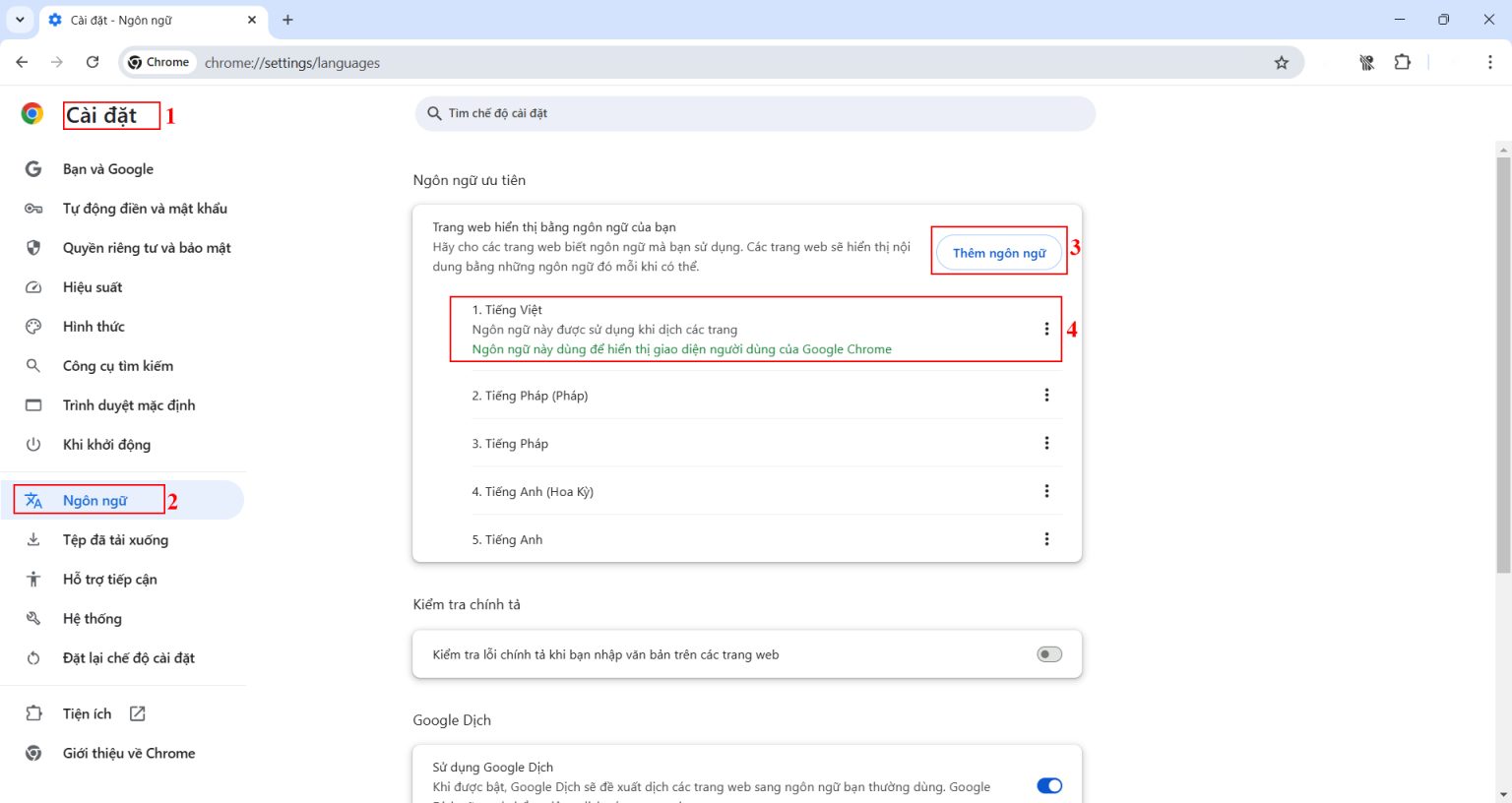 Hướng Dẫn Thay Đổi Ngôn Ngữ Hiển Thị Cho Google Chrome