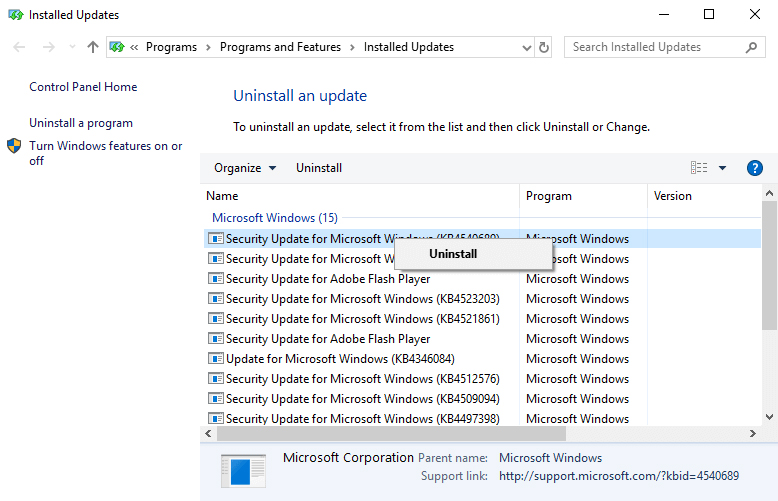 Cách Gỡ Bỏ Bản Update Windows - Roll Back Windows Update