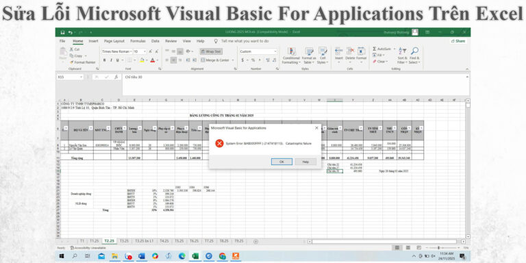 Sửa Lỗi Microsoft Visual Basic For Applications Trên Excel