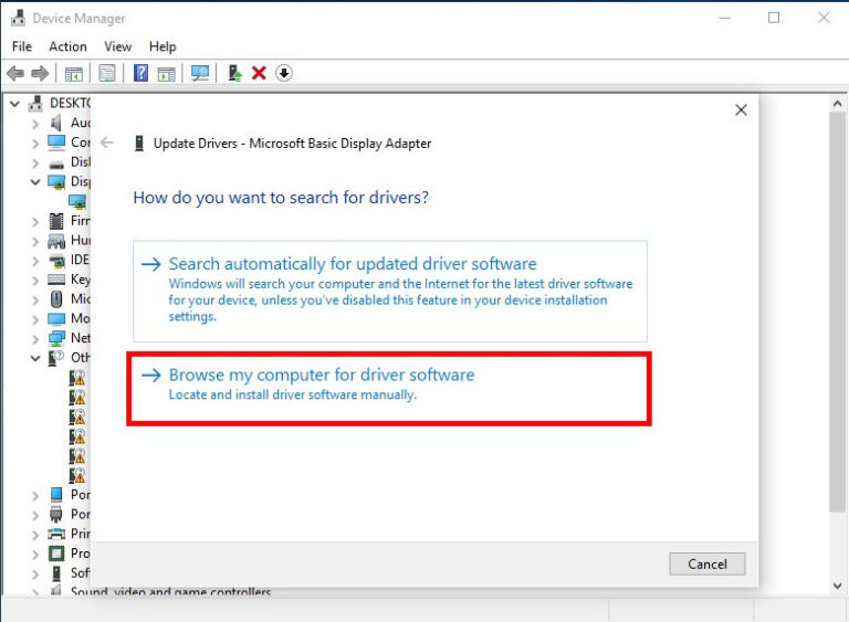 Cách Cập Nhật Driver Microsoft Basic Display Adapter