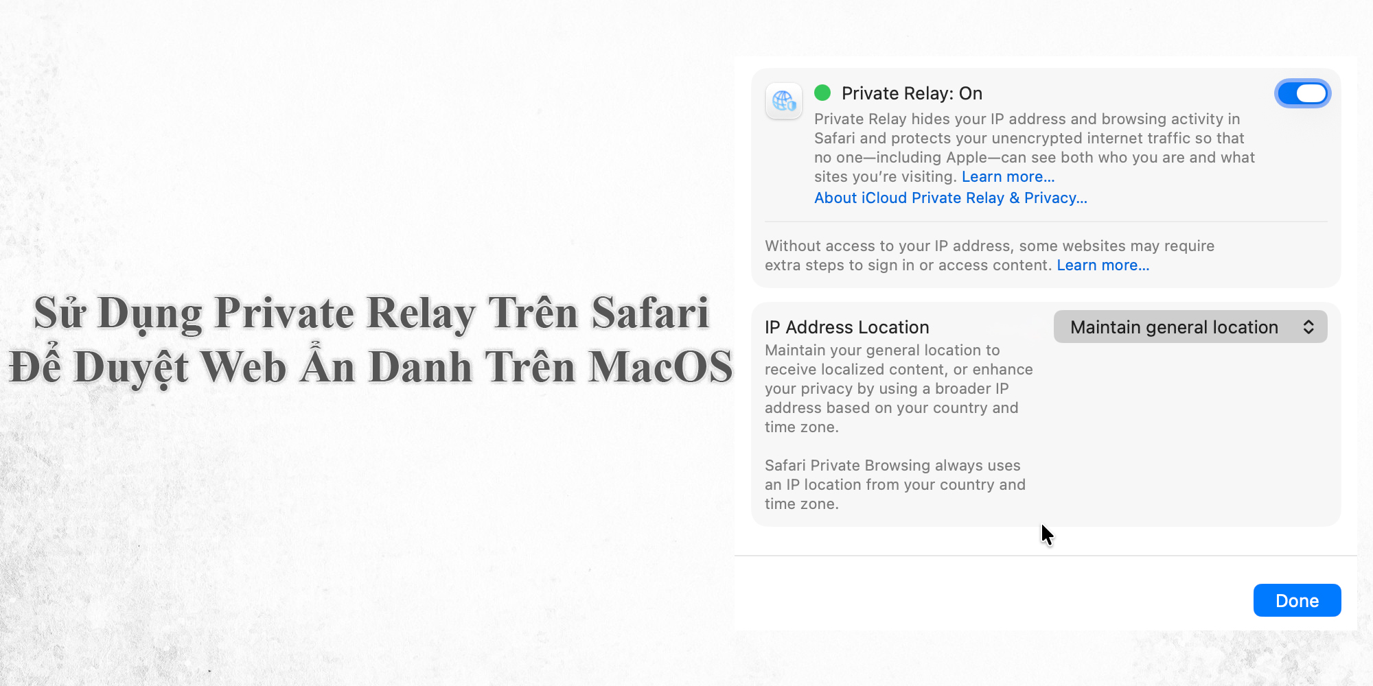Sử Dụng Private Relay Trên Safari Để Duyệt Web Ẩn Danh Trên MacOS